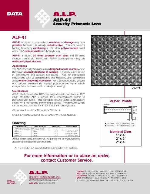 ALP-41 Security Prismatic Lens