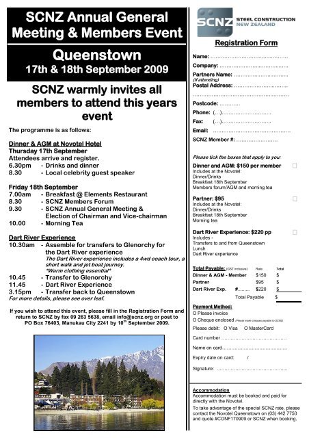 AGM & Members Event Invitation and Registration Form