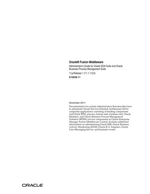 Oracle Fusion Middleware Administrator's Guide for ... - docs.mind.ru