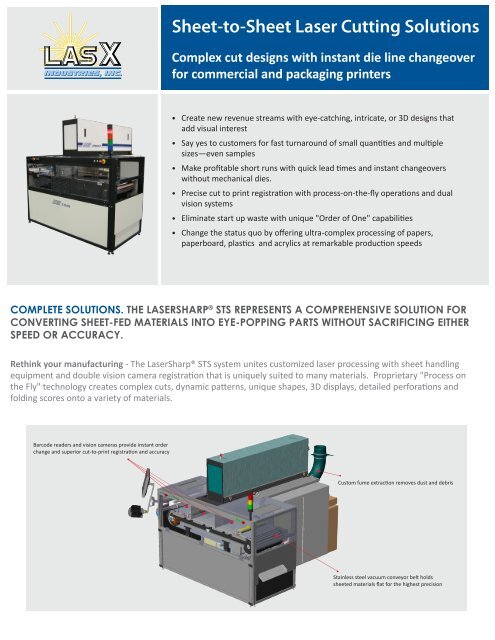 LaserSharp Sheet-Fed Digital Finishing - LasX Industries Inc.