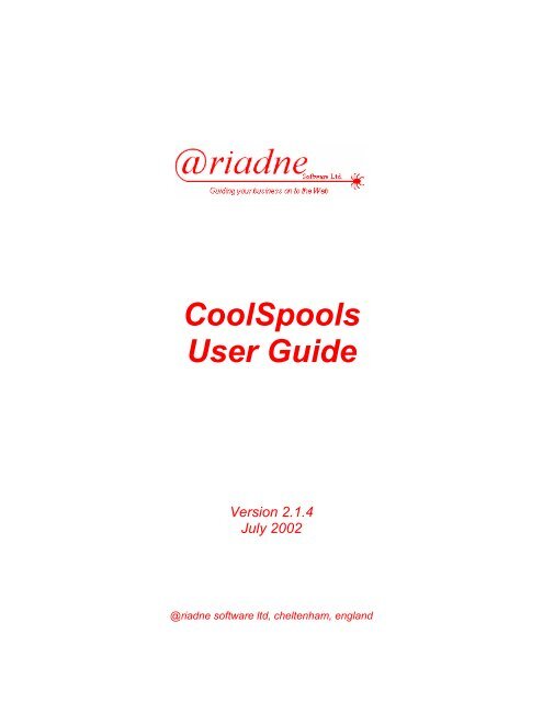 CoolSpools User Guide