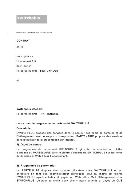 Contrat programme de partenariat à télécharger