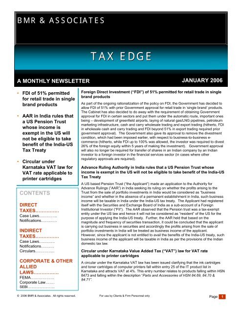 TAX EDGE - BMR Advisors