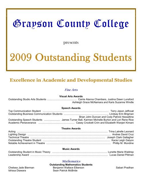 Opening Remarks - Grayson College