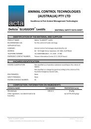RABBAIT ® 1080 Oat Bait MSDS - Animal Control Technologies