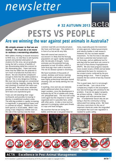 newsletter - Animal Control Technologies