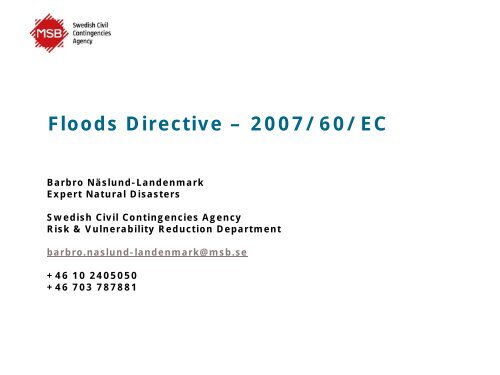 Floods Directive â 2007/60/EG - Flood Risk Management Conference