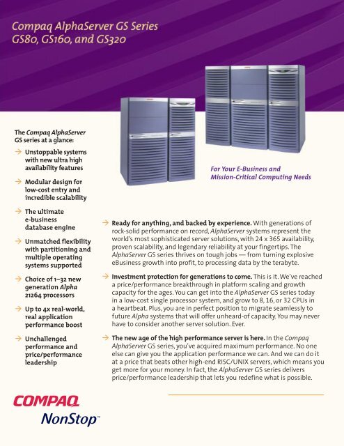 Compaq AlphaServer GS Series