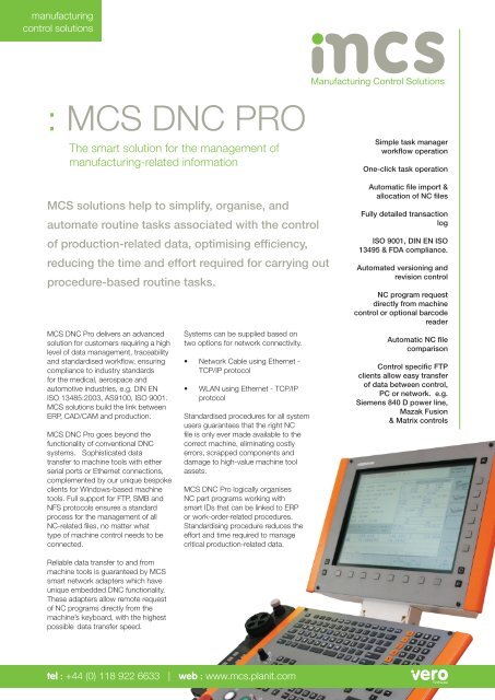 : MCS DNC PRO - Vero Software