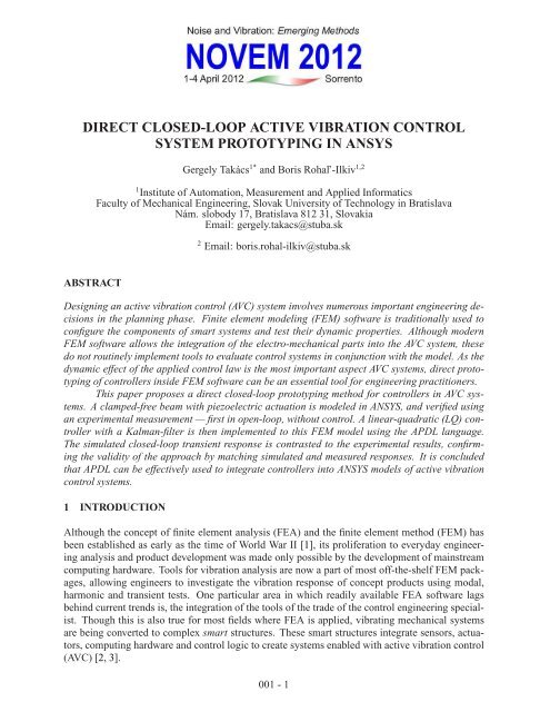 direct closed-loop active vibration control system prototyping in ansys