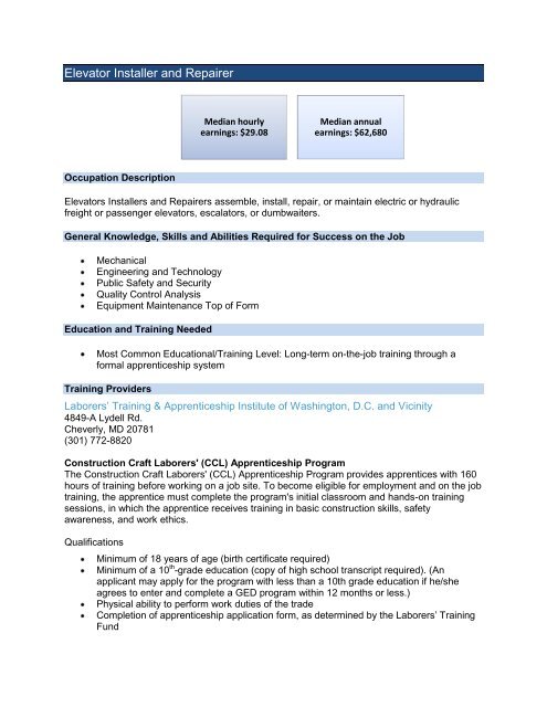 Elevator Installer and Repairer