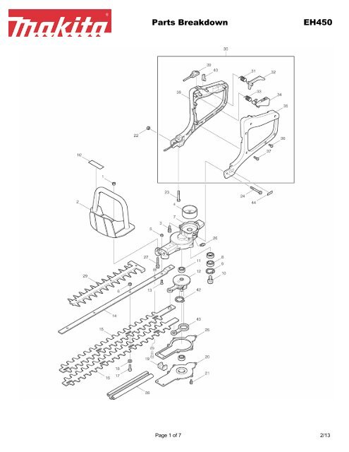 Parts Breakdown EH450 - Makita