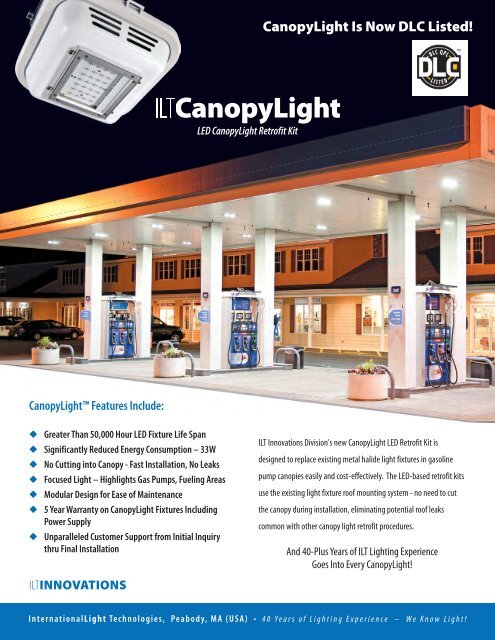 ILT CanopyLight LED Retrofit Kit Data Sheet - International Light ...