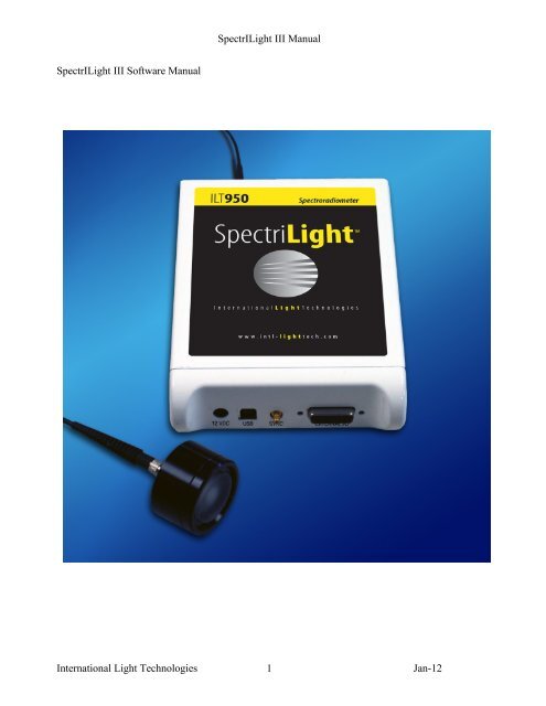 SpectrILight III Spectral Analysis Software Manual - International ...
