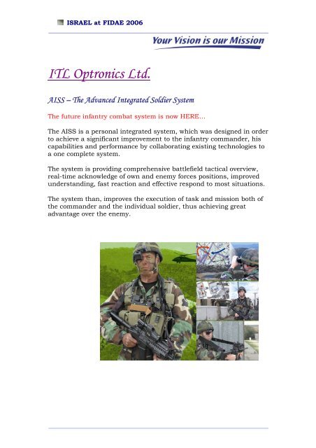 ITL Optronics Ltd. AISS – The Advanced Integrated Soldier ... - Sibat