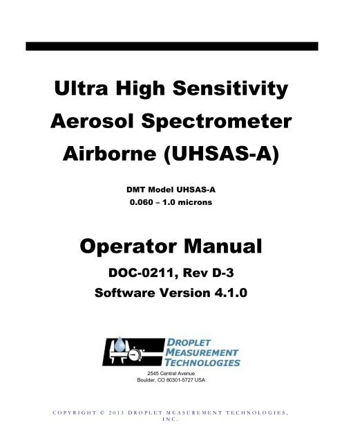 UHSAS-Airborne - Droplet Measurement Technologies