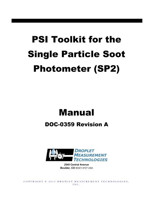 SP2 PSI Toolkit Manual - Droplet Measurement Technologies