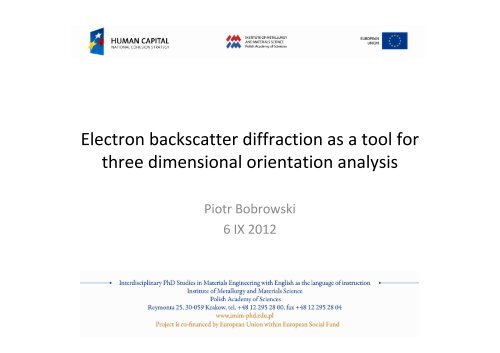 Electron backscatter diffraction as a tool for three dimensional ...