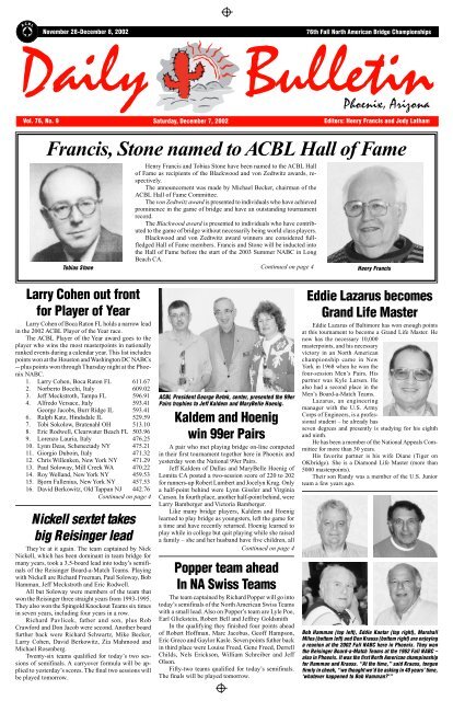 Phoenix Daily Bulletin 9 - American Contract Bridge League