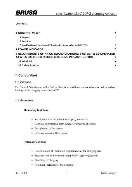 specifications IEC 309-2 charging concept - Park & Charge