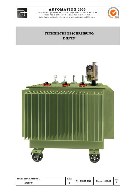 TNOT-0023 Rev2 DGPT2 2011 (allemand) - Automation 2000