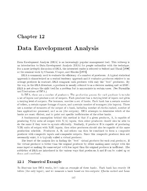 Data Envelopment Analysis - Michael Trick's Operations Research ...