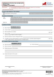 DEATH CLAIM FORM - DPS Policy - DPS and GEL ... - Great Eastern