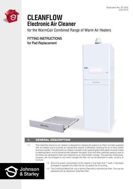 CLEANFLOW Electronic Air Cleaner - Johnson & Starley