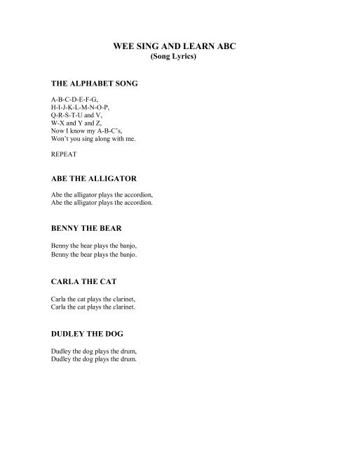 WEE SING AND LEARN ABC