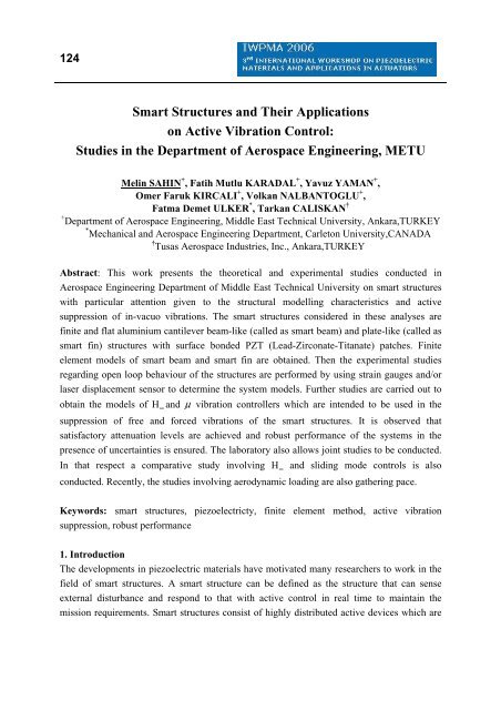 Smart Structures And Their Applications On Active Vibration Control