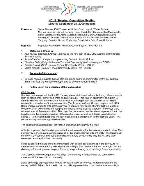 Steering committee meeting minutes