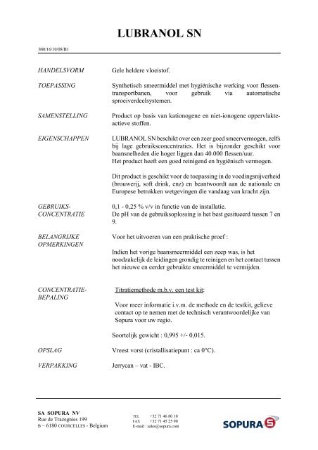 LUBRANOL SN - Castle Malting