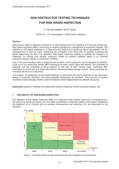 non destructive testing techniques for risk based inspection - 5th ...