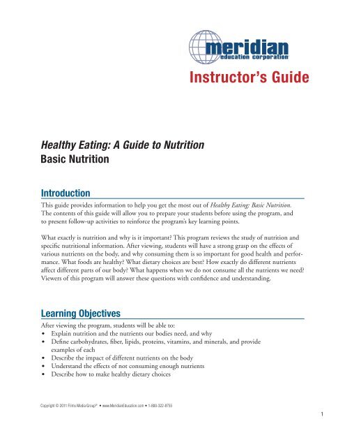 Basic Nutrition - Classroom Health