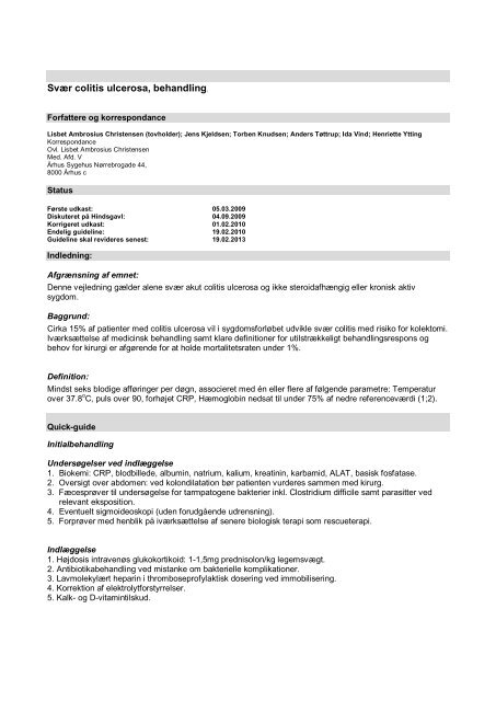 Disposition, layout og vejledning i udformning af kliniske ... - DSGH