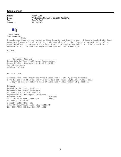 Microsoft Outlook - Memo Style - Saluda Hydro Project Relicense