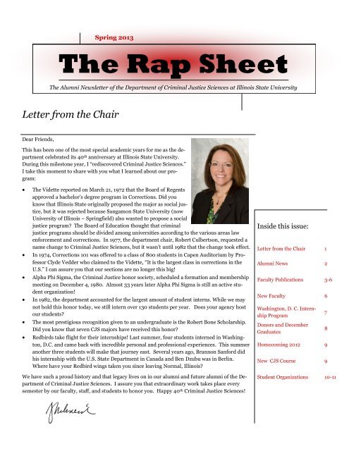 The Rap Sheet - Criminal Justice Sciences - Illinois State University