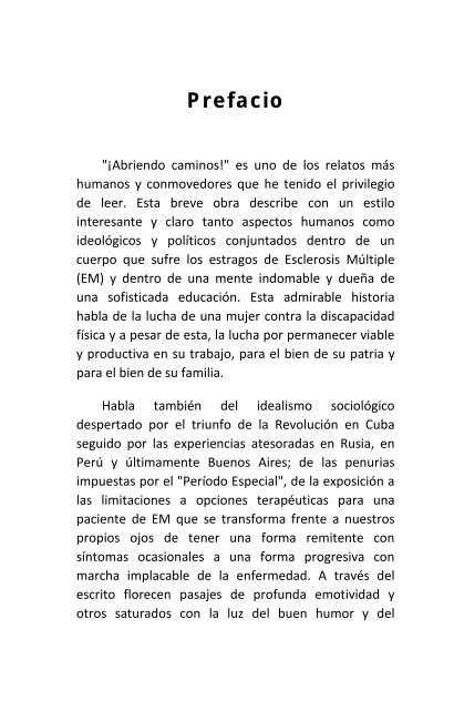 prefacio del libro - Hablemos de Esclerosis MÃºltiple