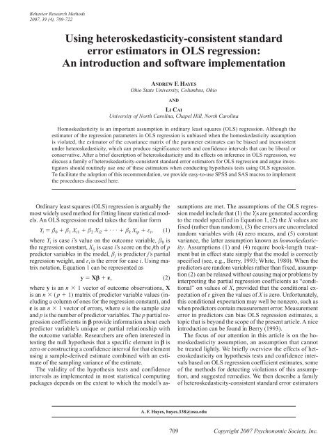 Using Heteroskedasticity Consistent Standard Error Estimators In Ols