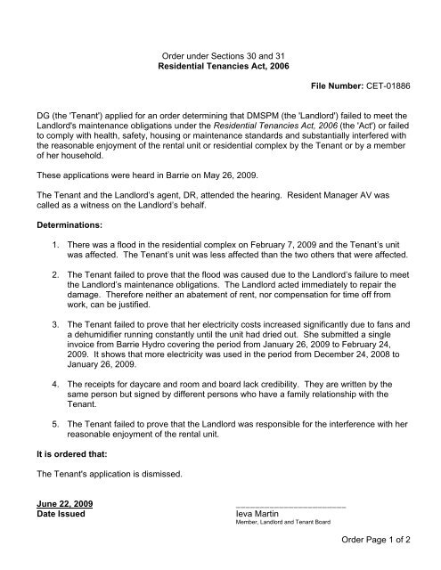 CET-01886-R-T2 - Landlord Tenant Board