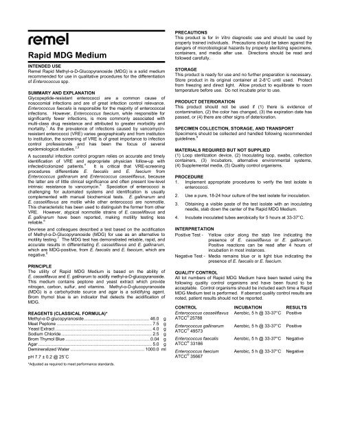 Rapid MDG Medium - Oxoid