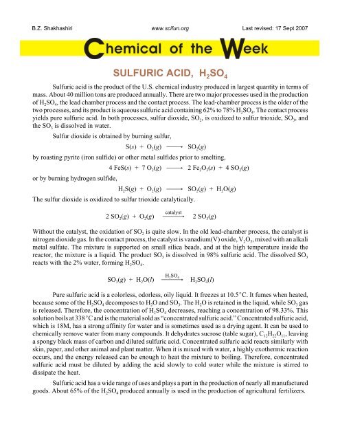 SULFURIC ACID, H2SO4