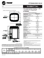 Trane Submittal 4 Ton Split System Cooling 1 Ph with ComfortLink ...