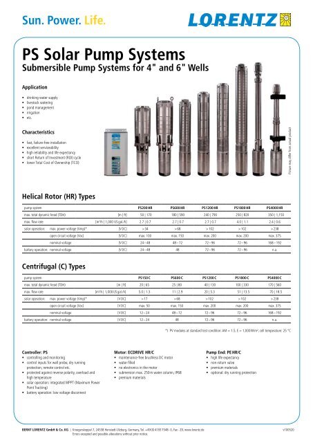 LORENTZ PS Solar Pump Systems - SonnenPlus GmbH