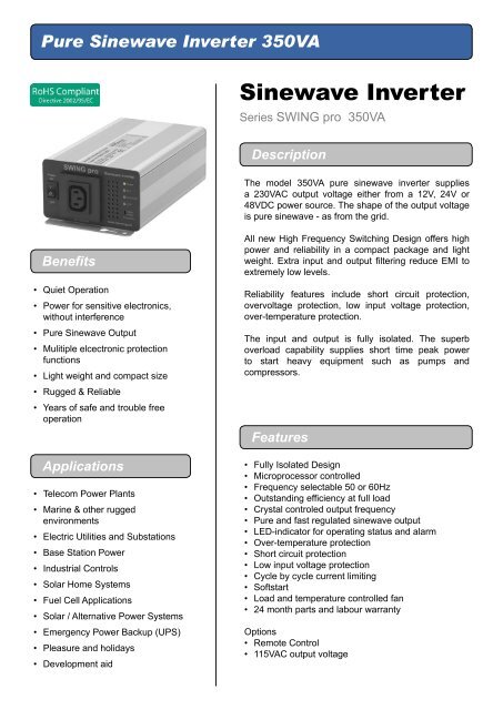 RIPEnergy Sinewave Inverter SWING pro 350VA