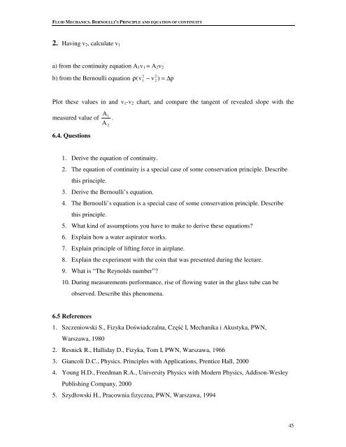 FLUID MECHANICS. BERNOULL