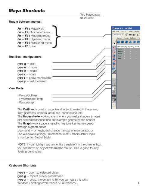 Maya Shortcuts - Proxy