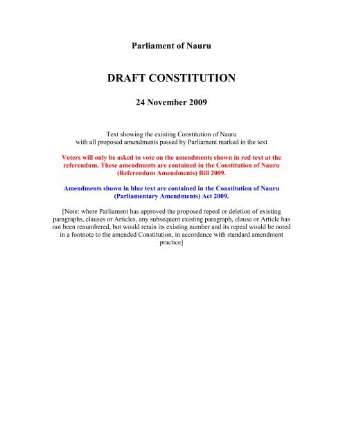 Draft Constitution showing proposed amendments - The ...