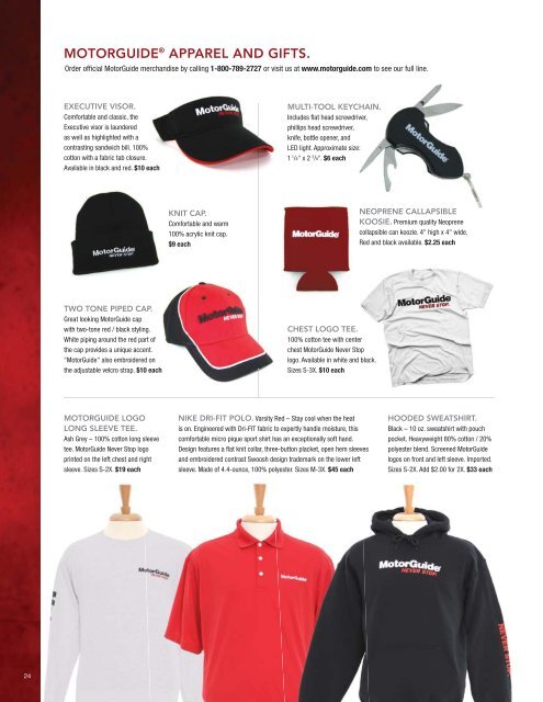MOTORGUIDE ® APPAREL AND