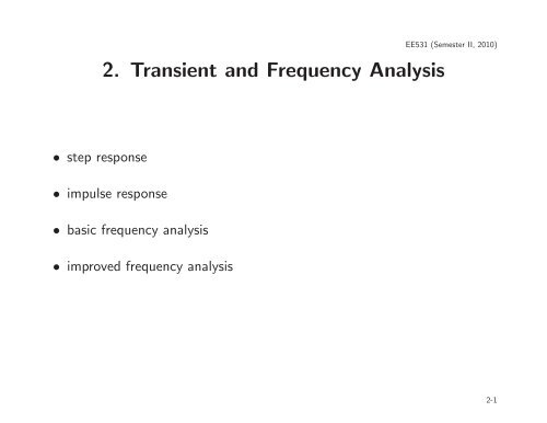 2. Transient and Frequency Analysis